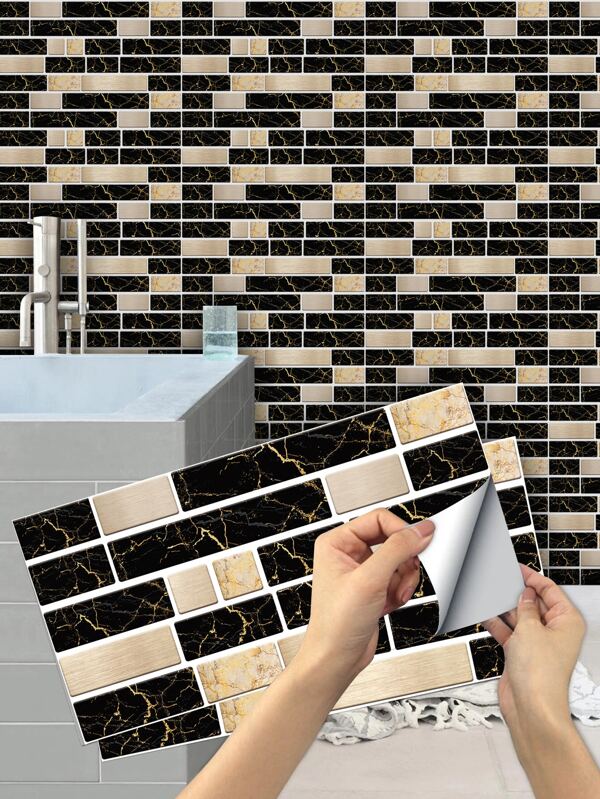 7 stks Baksteen Patroon Behang | SHEIN Nederland