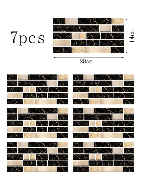 7 stks Baksteen Patroon Behang | SHEIN Nederland
