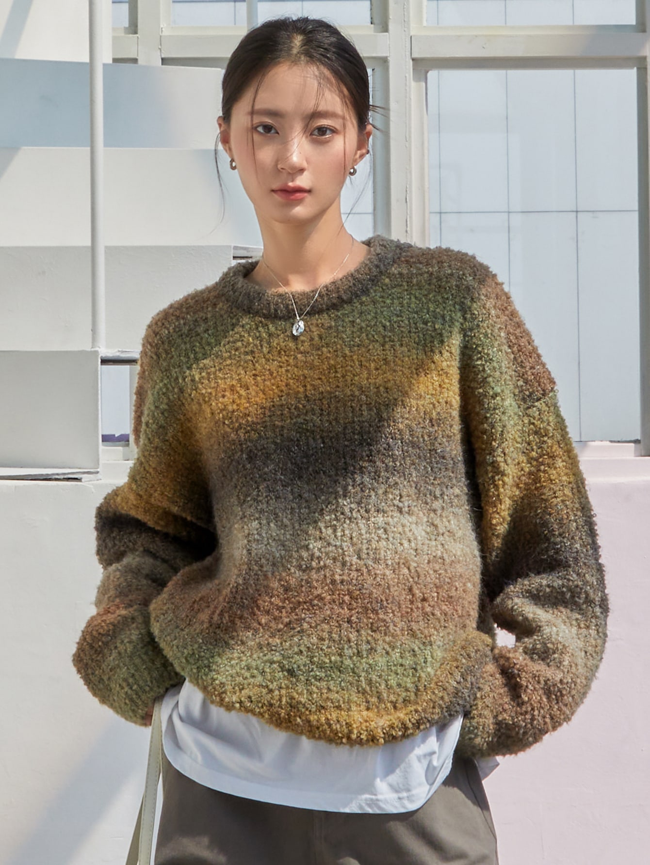Dazy-Less Ombre Drop Shoulder Sweater
