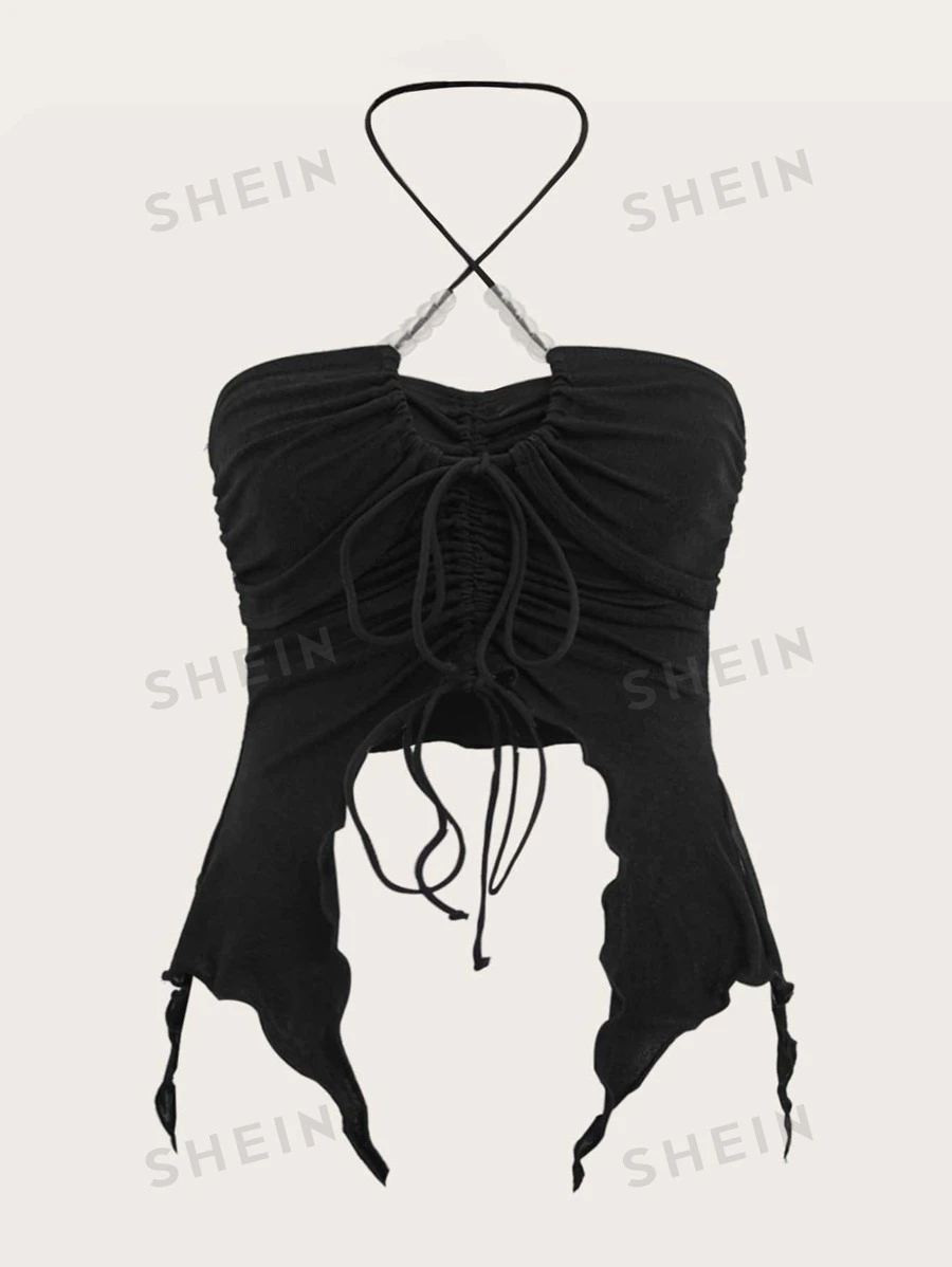 SHEIN X The Future X SHEIN ICON Plus Drawstring Tie Backless ...