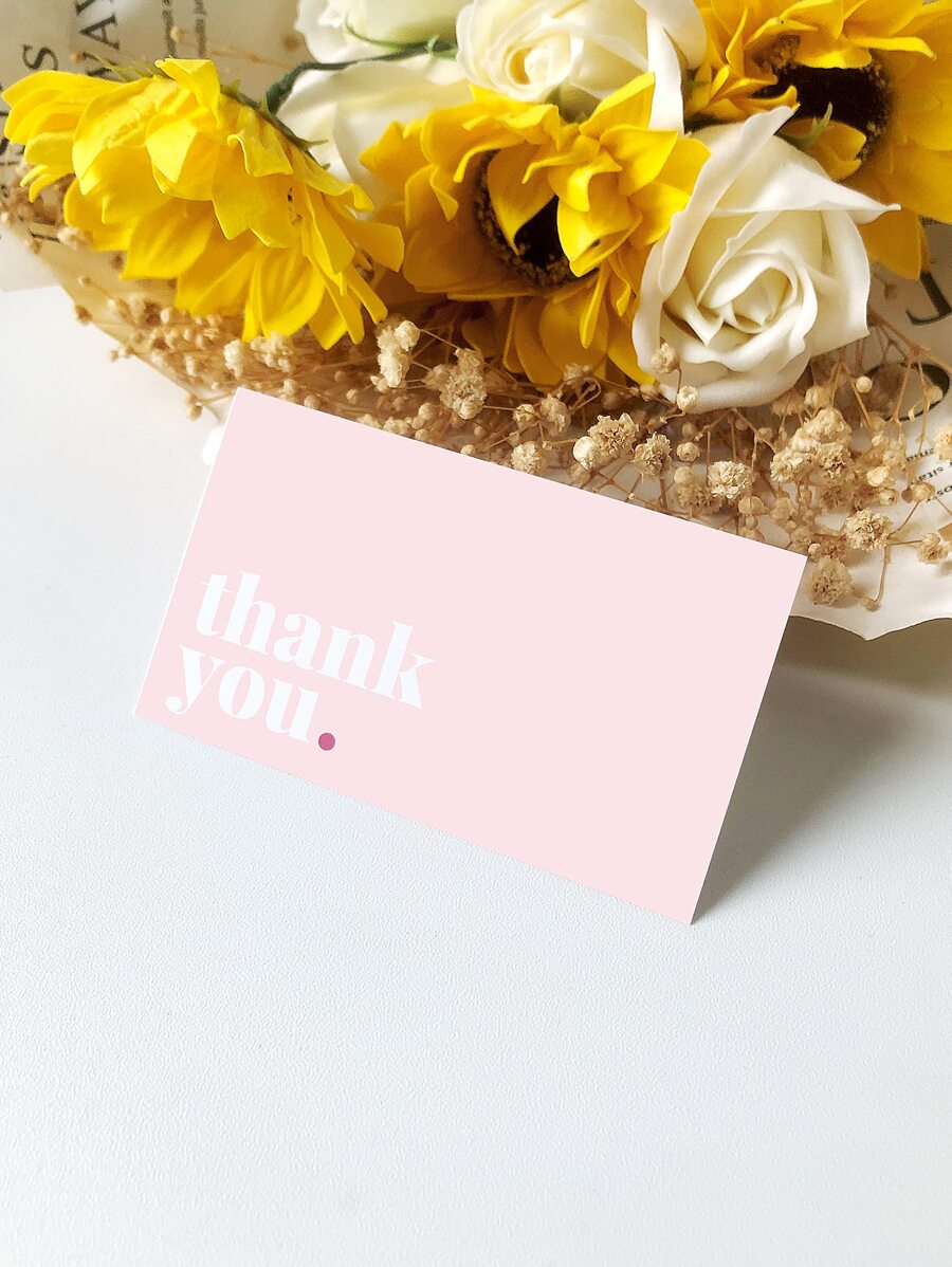 50pcs Slogan Graphic Thank You Card | SHEIN USA