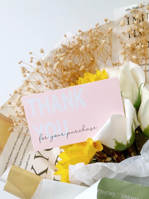 50pcs Slogan Graphic Thank You Card | SHEIN UK