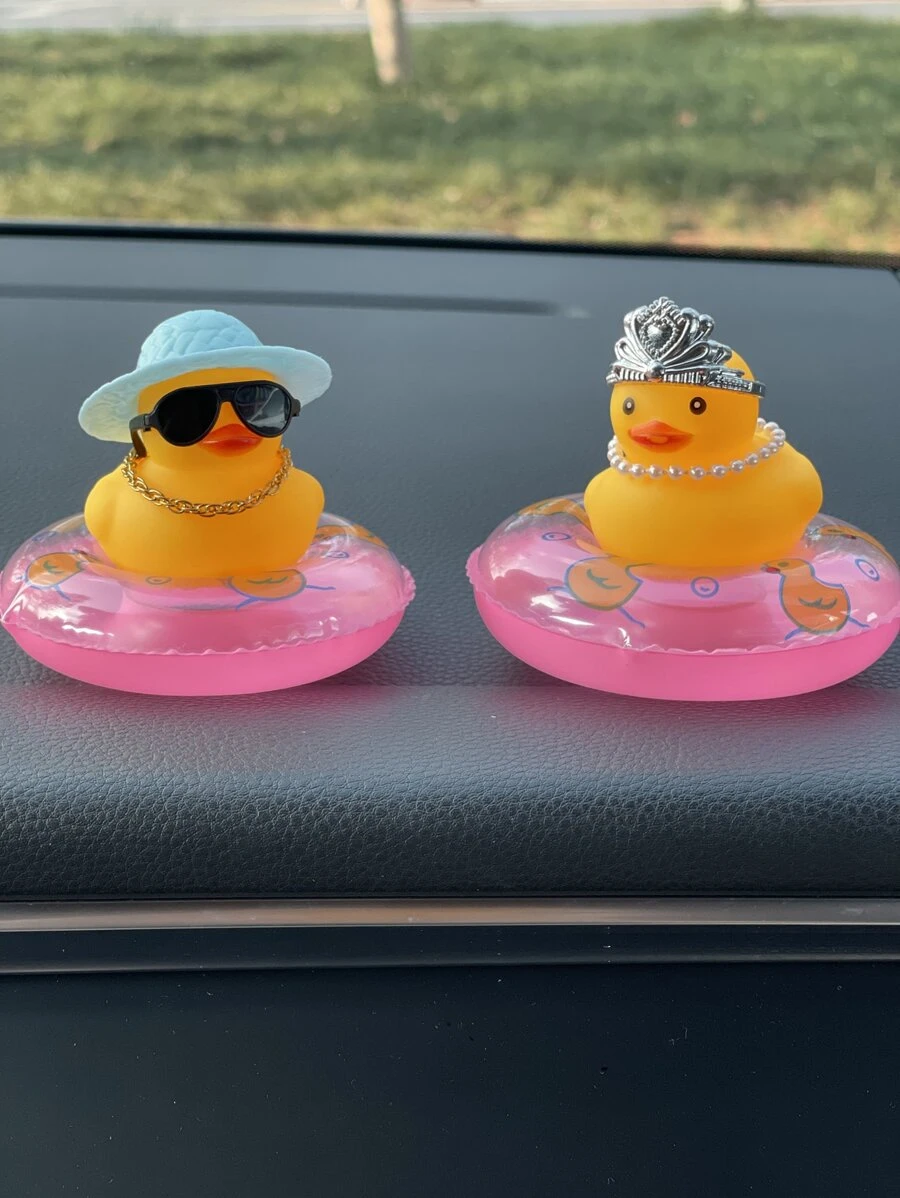 2pcs Duck Design Car Ornament, Rubber Duck | SHEIN USA