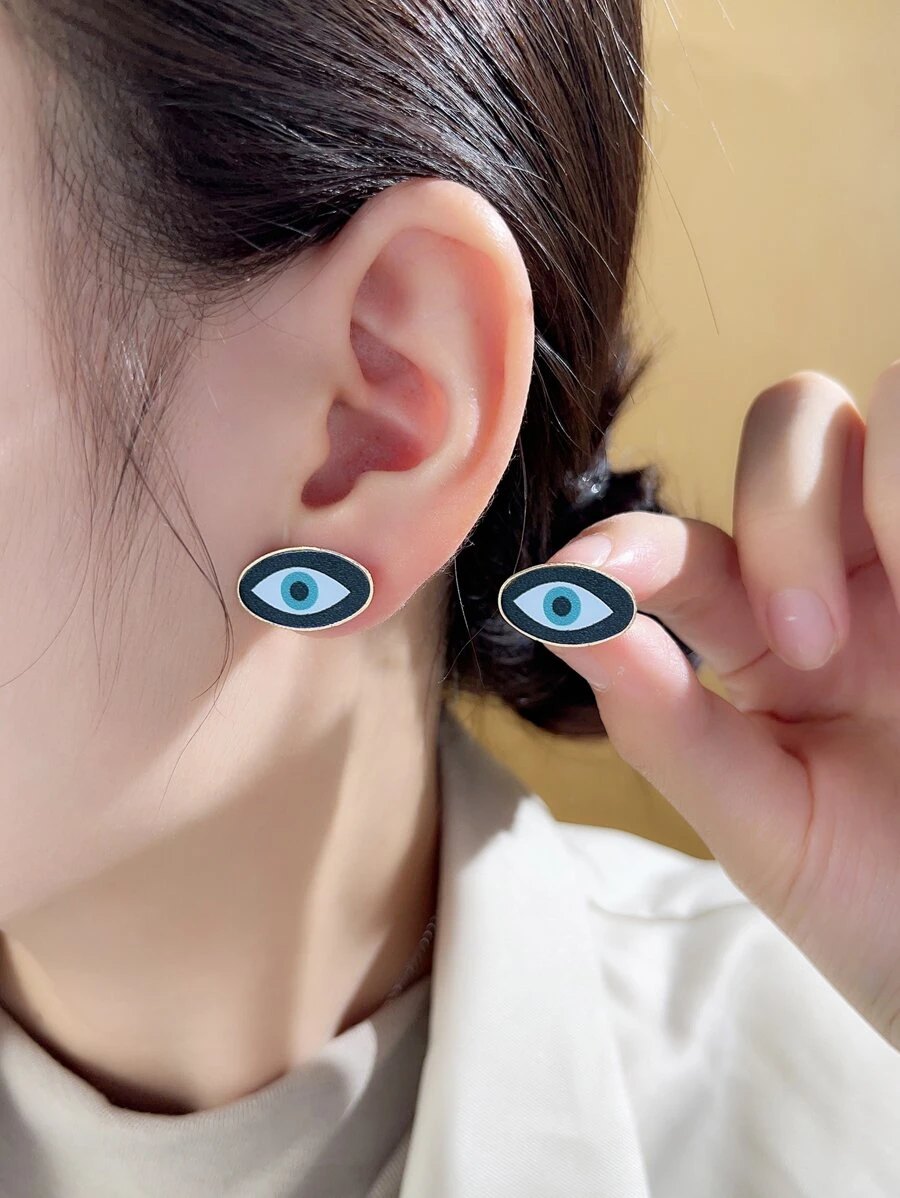Evil Eye Design Stud Earrings | SHEIN USA