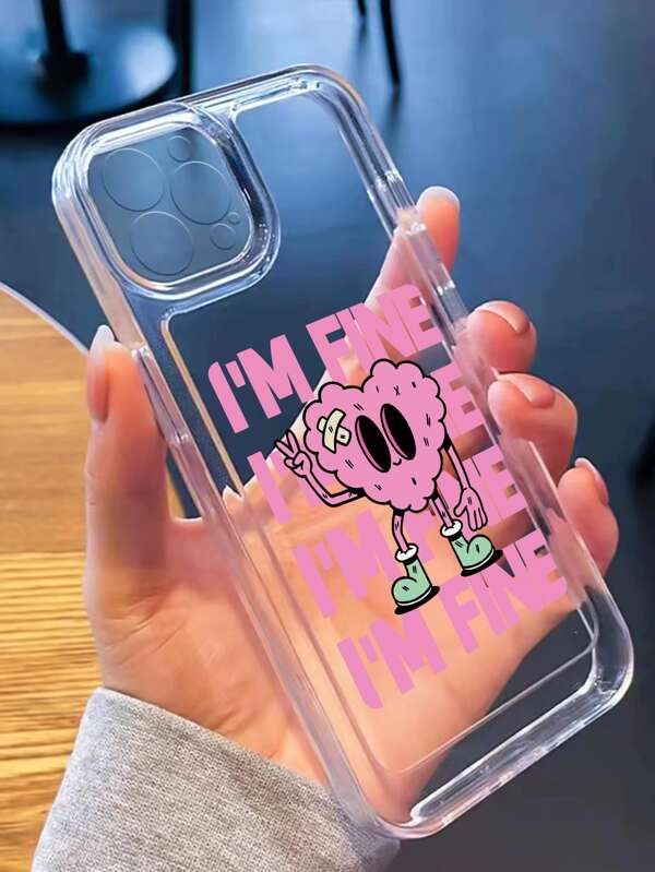 Ojeroso Funda de celular transparente con dibujos animados con estampado de corazón | Moda de ...