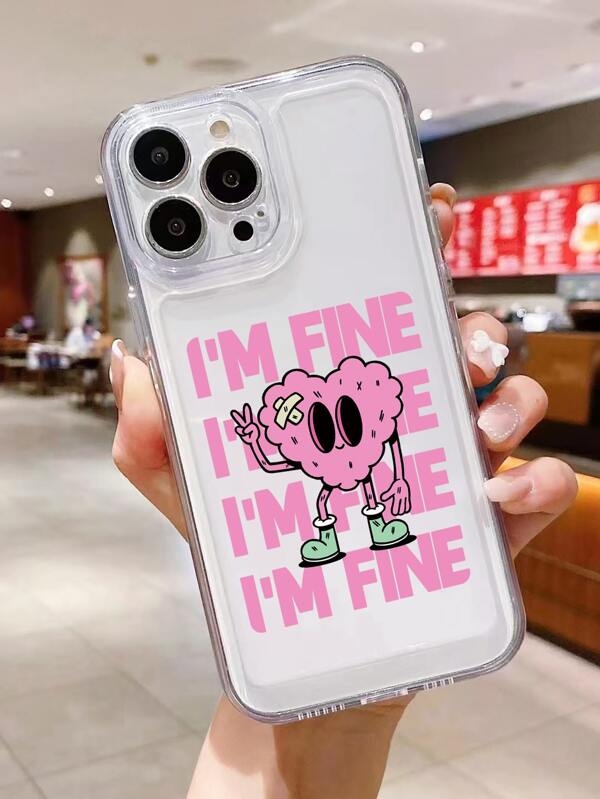 Ojeroso Funda de celular transparente con dibujos animados con estampado de corazón | Moda de ...