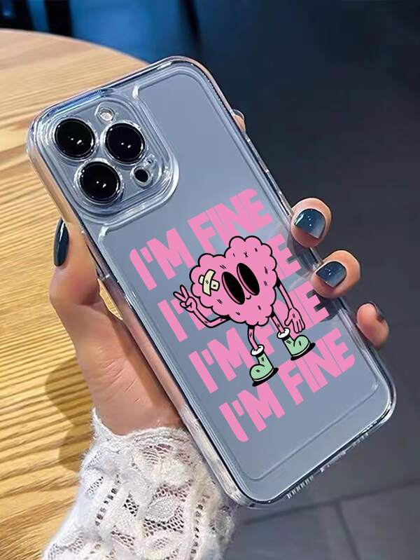 Ojeroso Funda de celular transparente con dibujos animados con estampado de corazón | Moda de ...