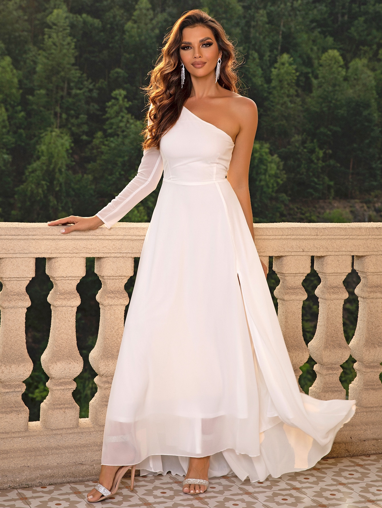 Joyfunear One Shoulder Split Thigh Dress | SHEIN USA