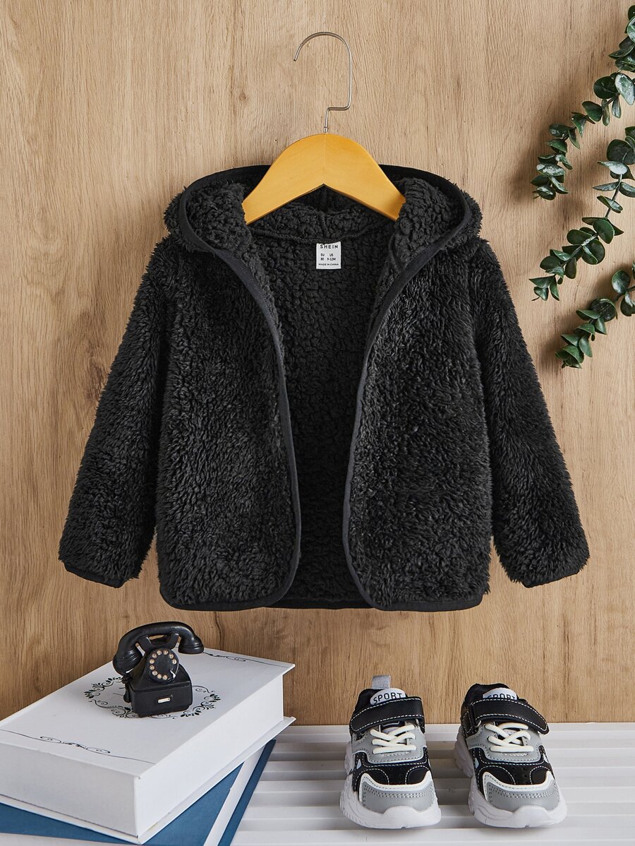 SHEIN Baby Hooded Teddy Coat | SHEIN USA