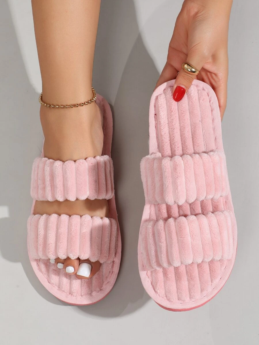 Minimalist Corduroy Bedroom Slippers | SHEIN USA