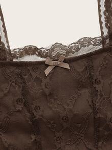 ROMWE Fairycore Contrast Lace Cold Shoulder Top | SHEIN USA