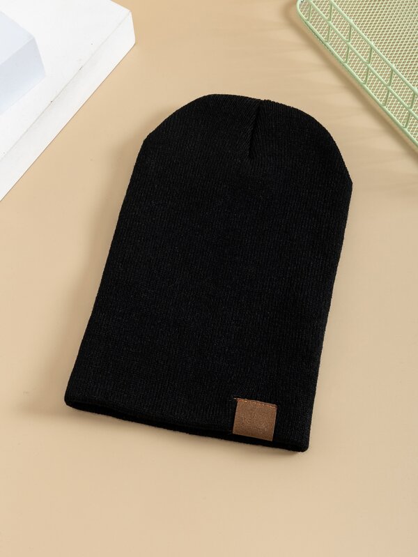 Label Decor Cuff Slouchy Beanie | SHEIN USA