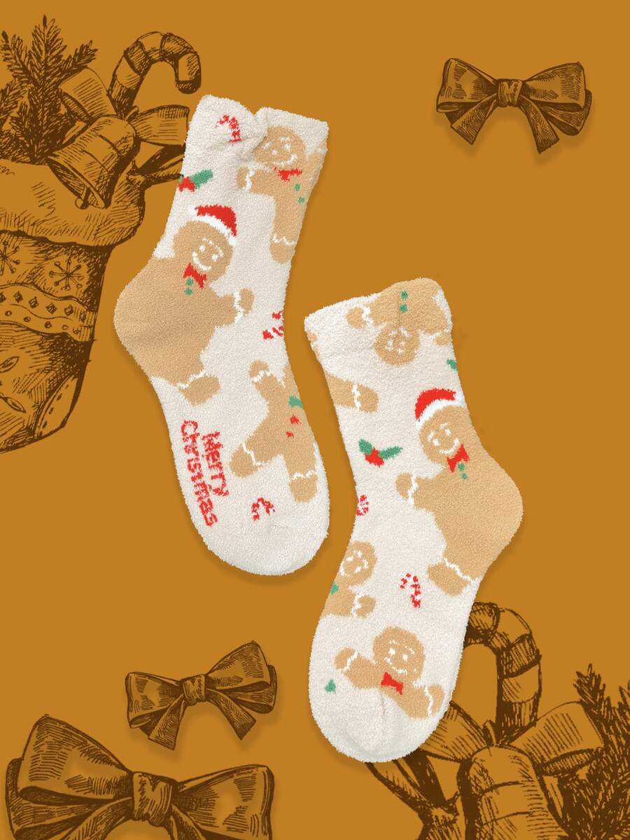 Christmas Gingerbread Man Print Crew Socks | SHEIN USA