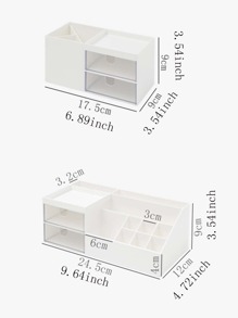 1pc Plastic Multifunction Desktop Storage Box,Drawer Type White Skin ...