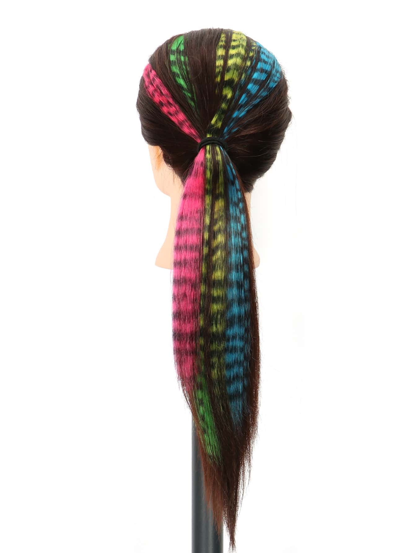 Synthetic Leopard Print Colorful Silk Braid One-piece Seamless Clip-in ...