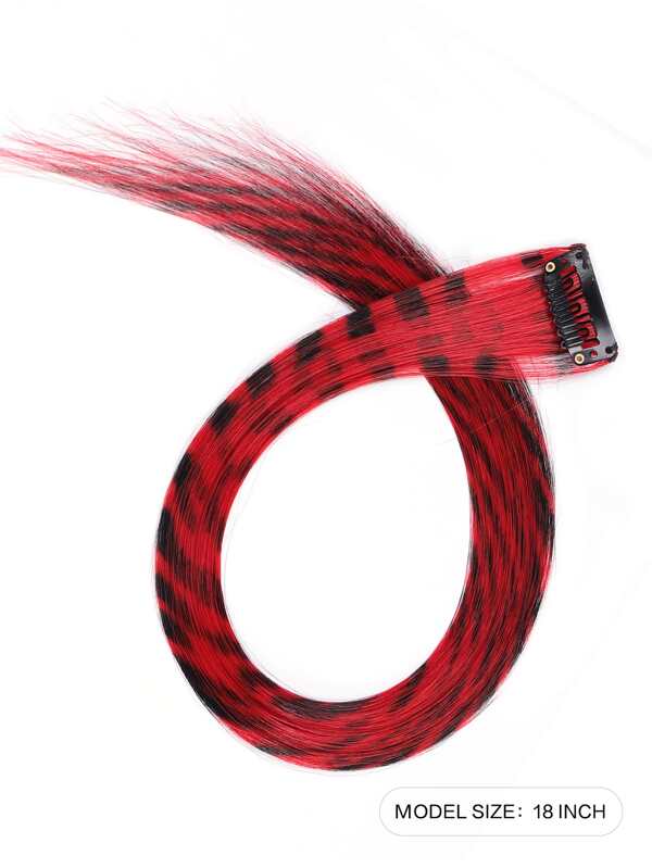 Synthetic Leopard Print Colorful Silk Braid One-piece Seamless Clip-in ...