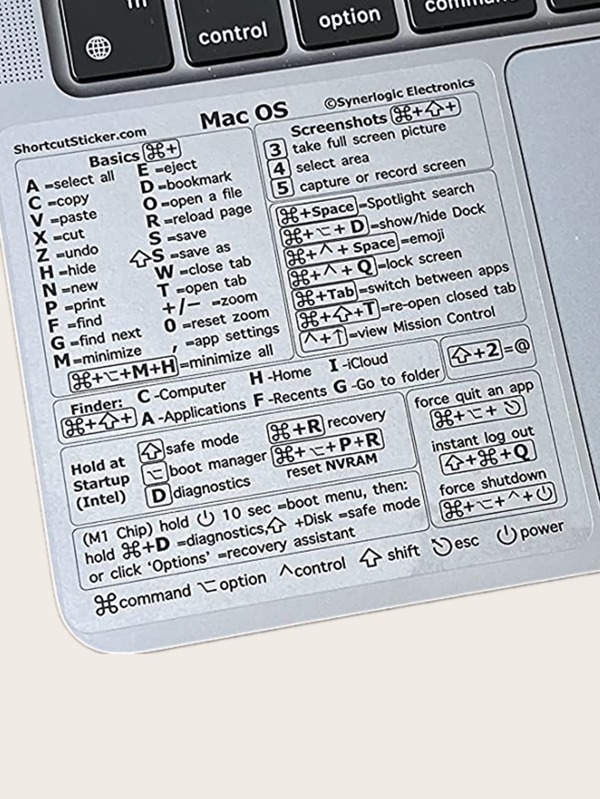 1sheet Reference Keyboard Shortcut Laptop Sticker | SHEIN USA