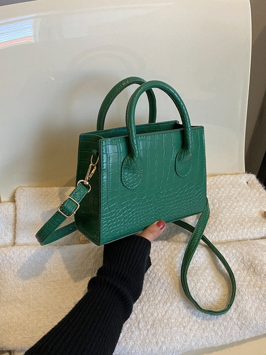 Mini Crocodile Embossed Square Bag St. Patrick's Day | SHEIN UK