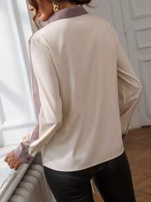 SHEIN LUNE Color Block Button Front Shirt | SHEIN USA