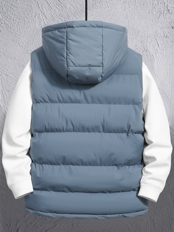 Manfinity Hypemode Men Zipper Hooded Vest Puffer Coat | SHEIN UK