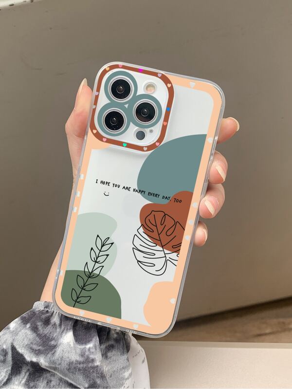 Plants Pattern Clear Phone Case | SHEIN USA