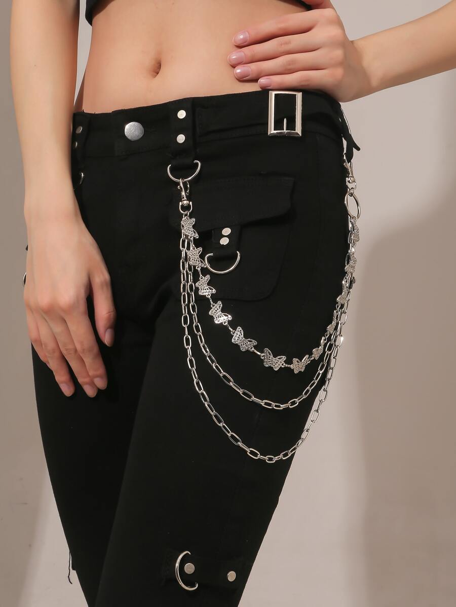 Butterfly Decor Layered Pant Chain | SHEIN USA