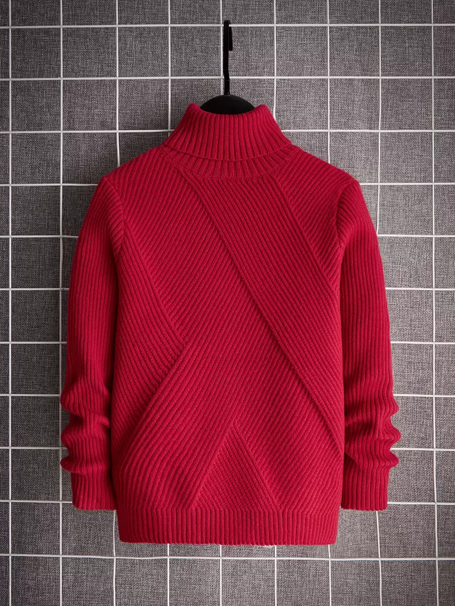 SHEIN Tween Boy Turtleneck Ribbed Knit Sweater | SHEIN USA SHEIN Tween Boy Turtleneck Ribbed Knit Sweater | SHEIN USA