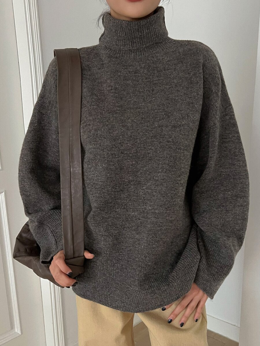 DAZY Turtleneck Drop Shoulder Sweater | SHEIN USA