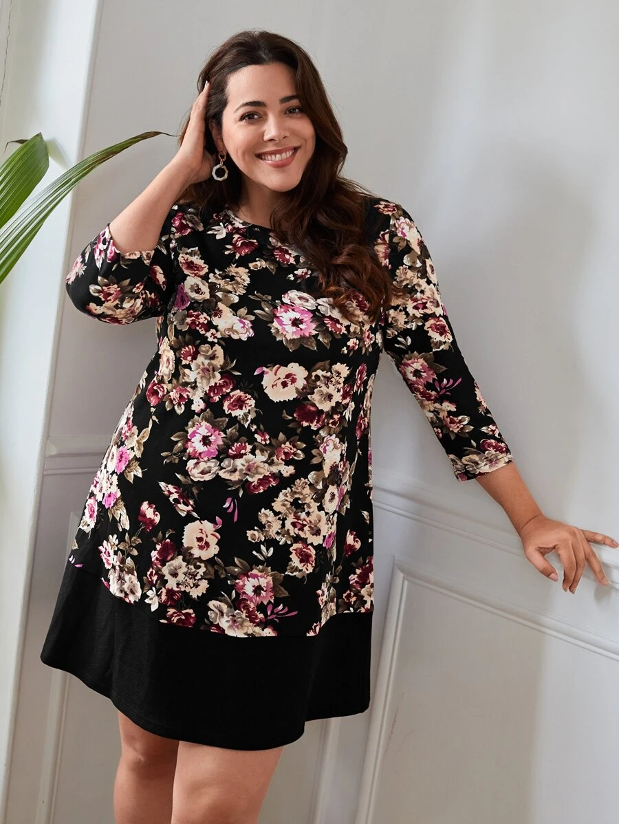EMERY ROSE Plus Floral Print Dress | SHEIN USA