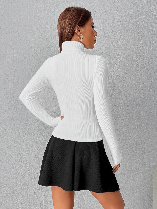 SHEIN PETITE Turtle Neck Tee & Flare Skirt | SHEIN USA