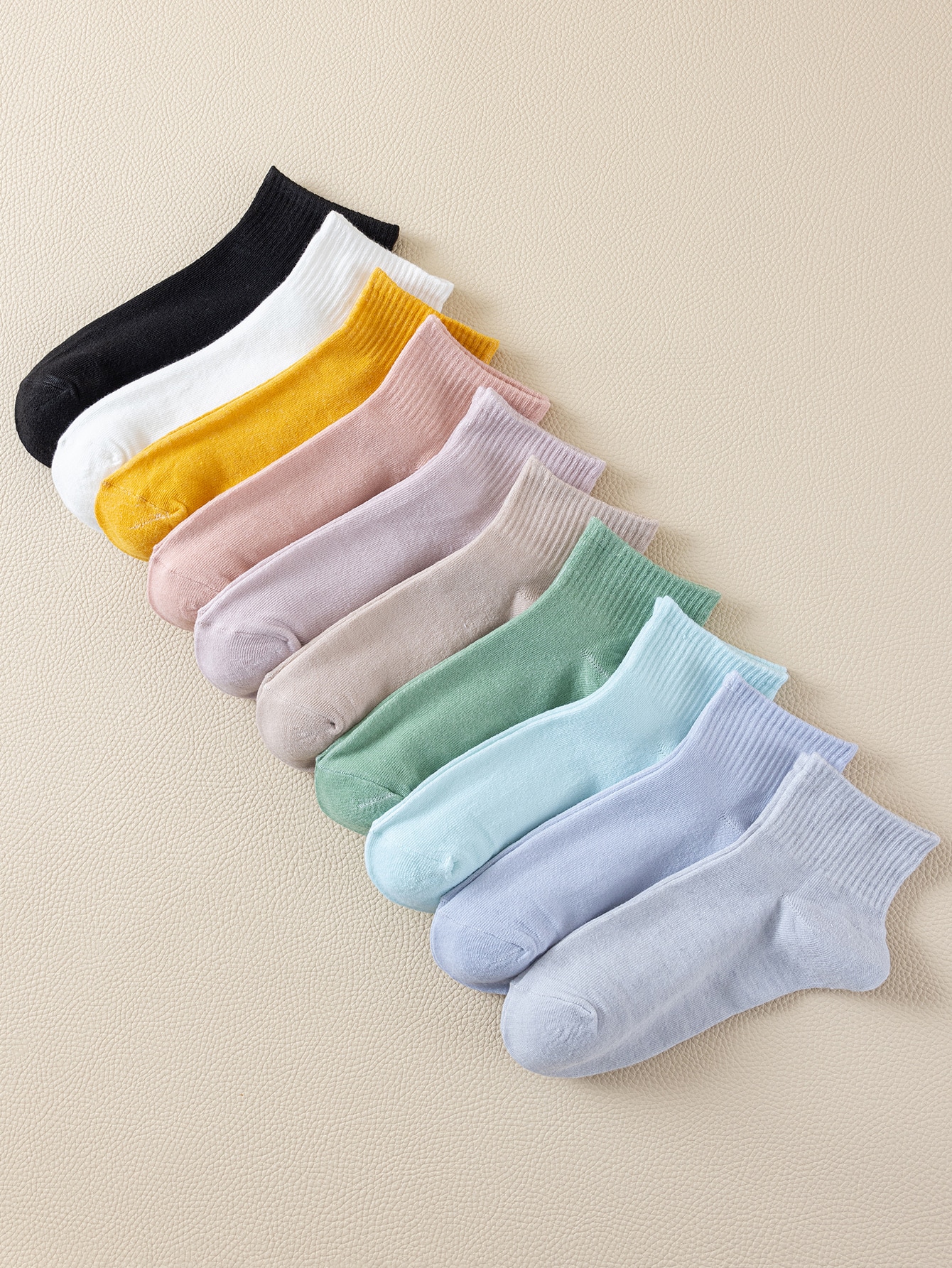 10pairs Simple Solid Socks