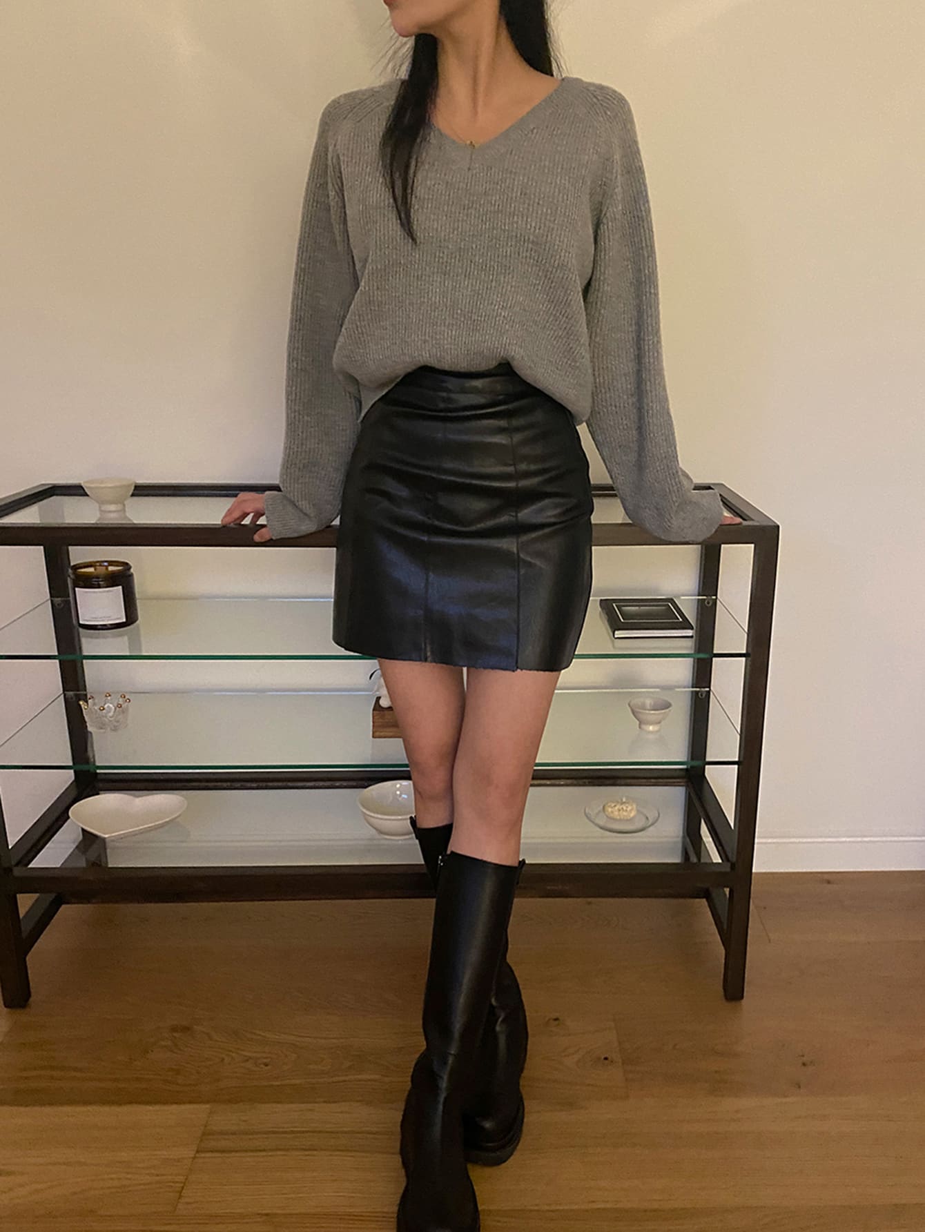 Dazy Solid Pu Leather Bodycon Skirt Shein Usa