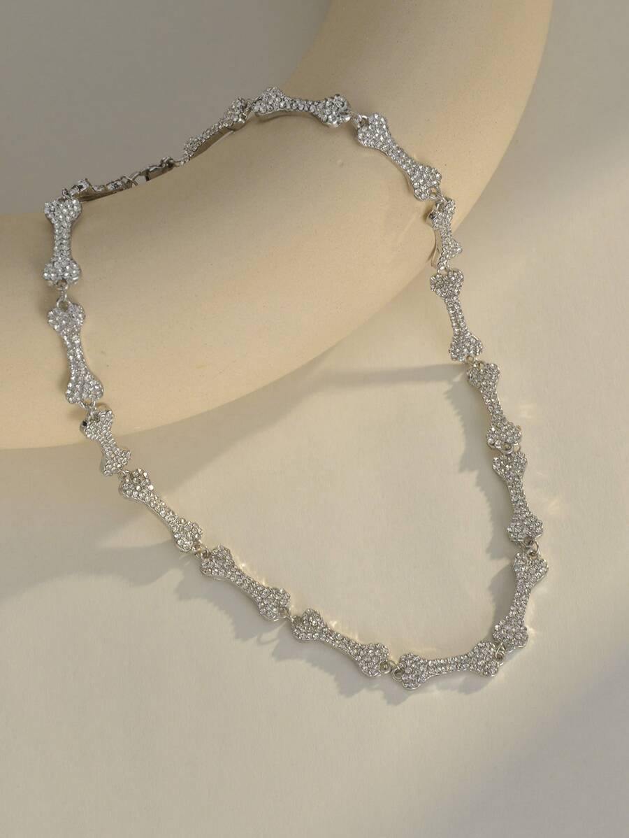 Rhinestone Bone Decor Necklace | SHEIN USA