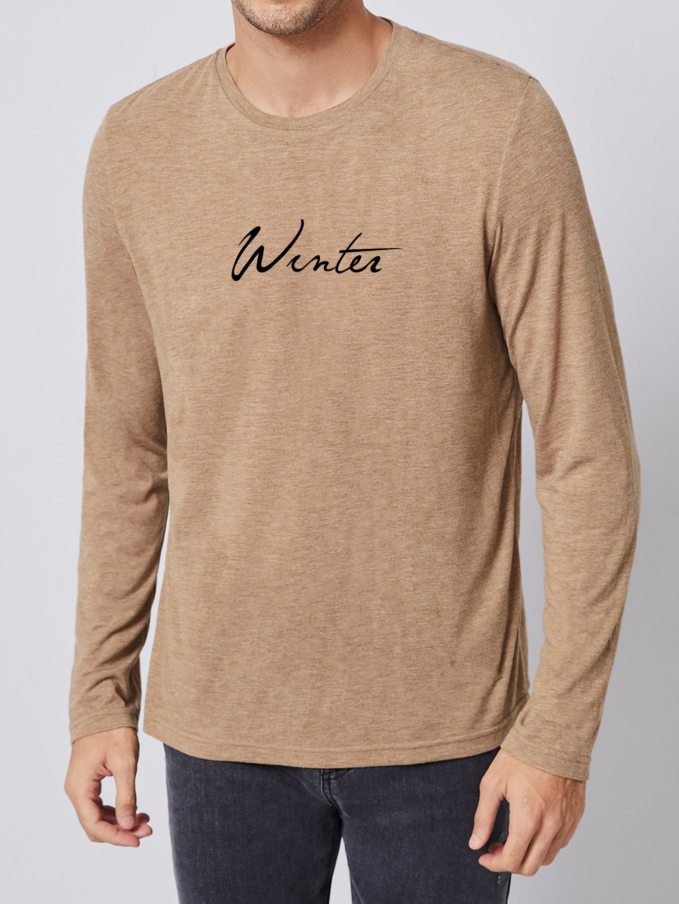 SHEIN Homens Camiseta Carta Gráfica