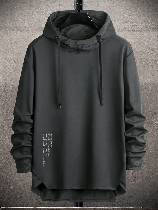 Manfinity Homme Hombres Capucha con estampado de slogan irregular | Moda de Mujer | SHEIN México