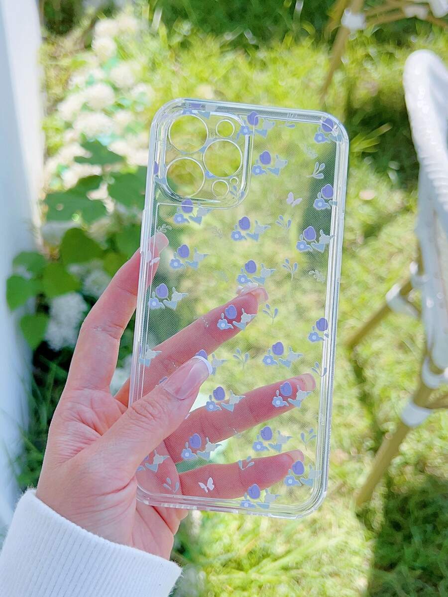 Flower Print Clear Phone Case | SHEIN USA