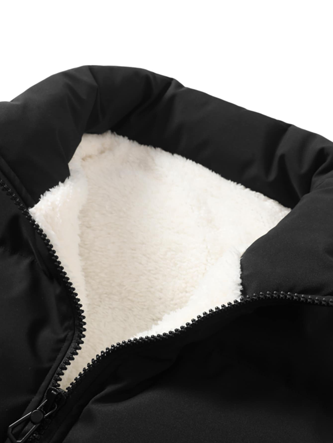 Men Slant Pocket Zipper Puffer Coat Shein Usa