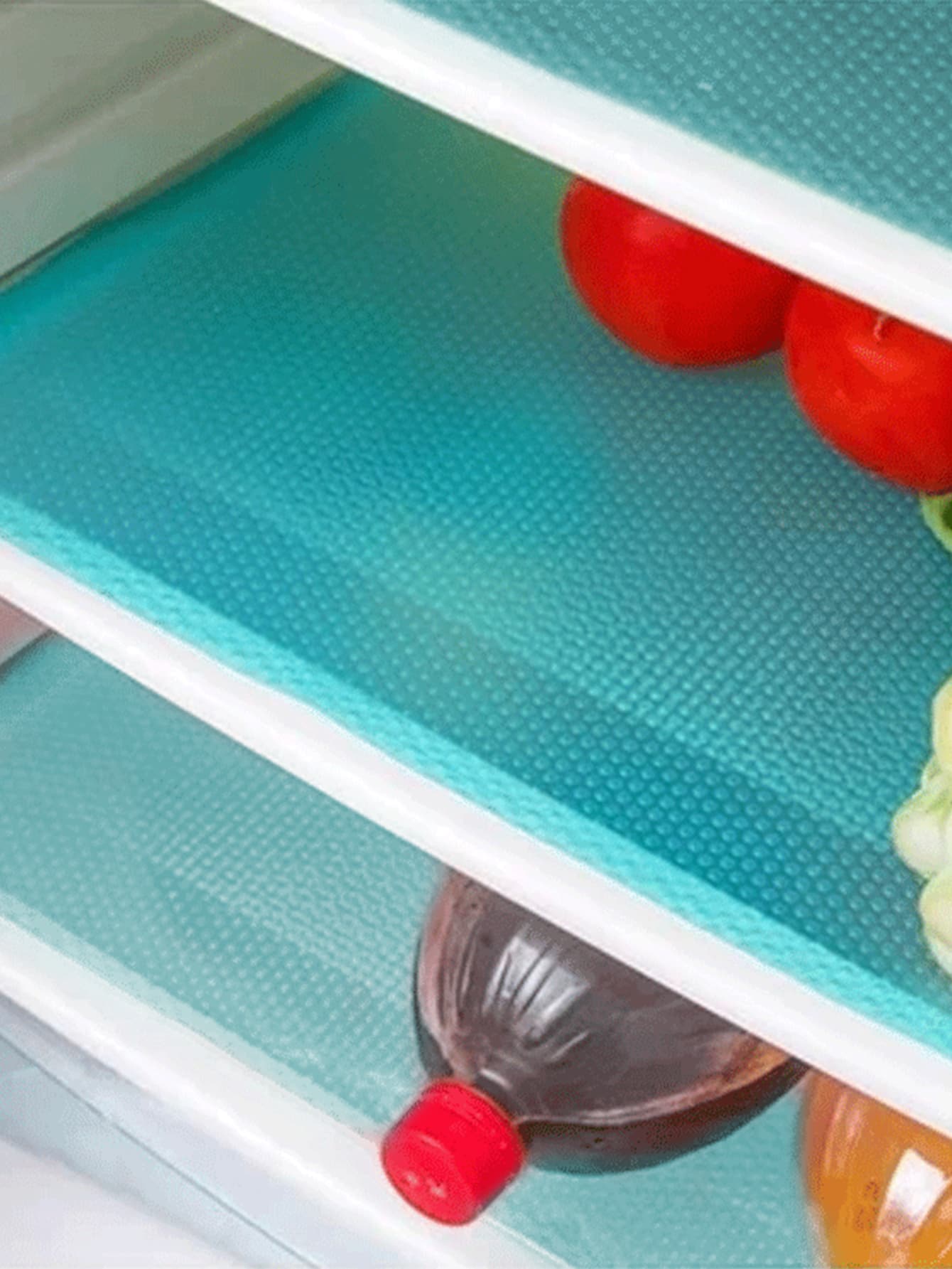 4pcs 17.71* 11.4inch Washable PEVA Refrigerator Mat, Blue Waterproof ...