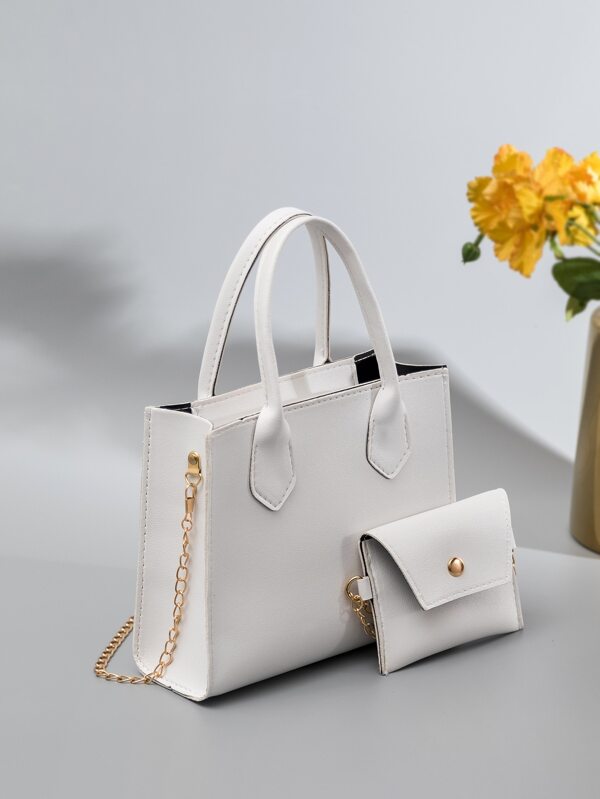 Double Handle Square Bag With Small Pouch | SHEIN USA
