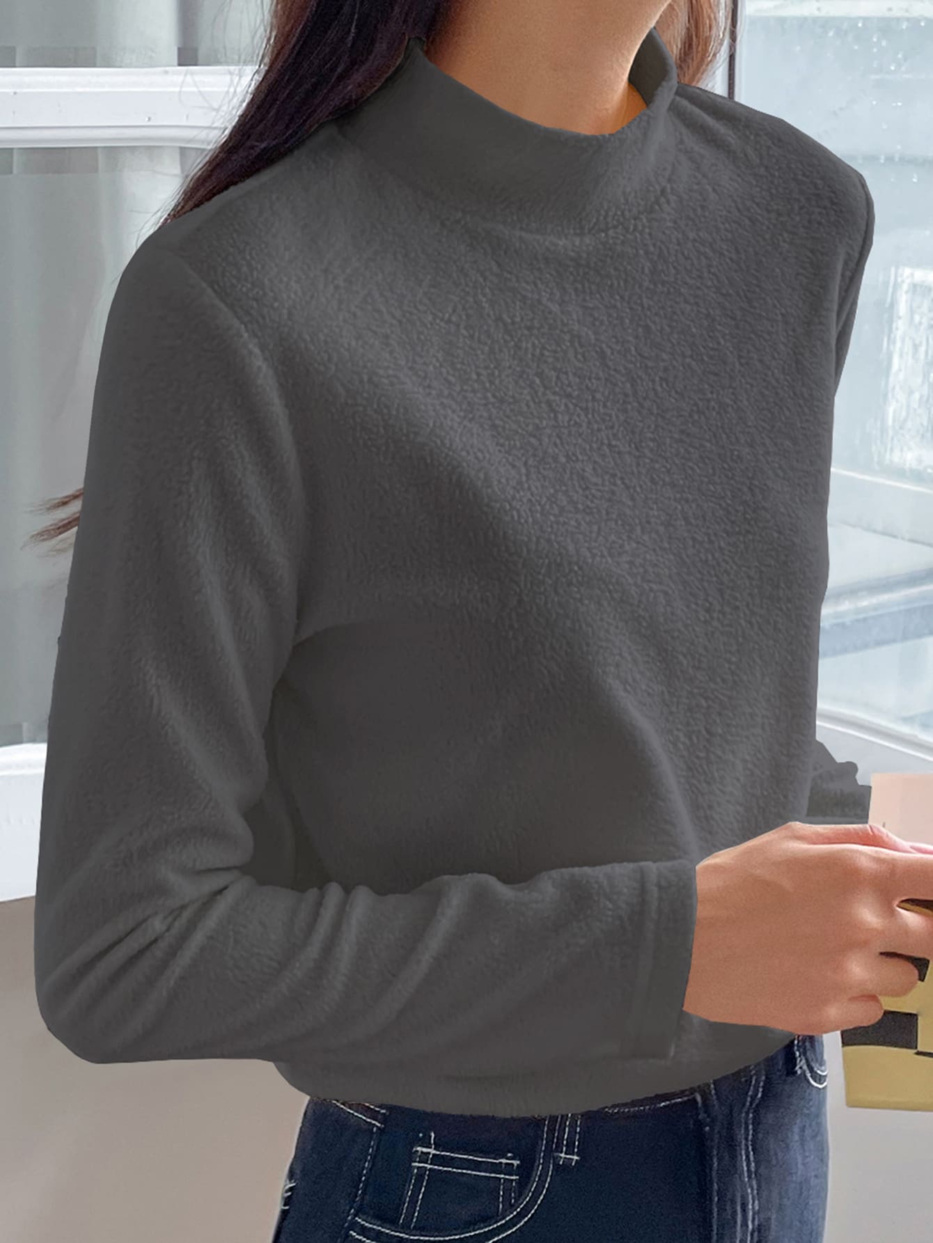 DAZY Solid Mock Neck Tee | SHEIN USA