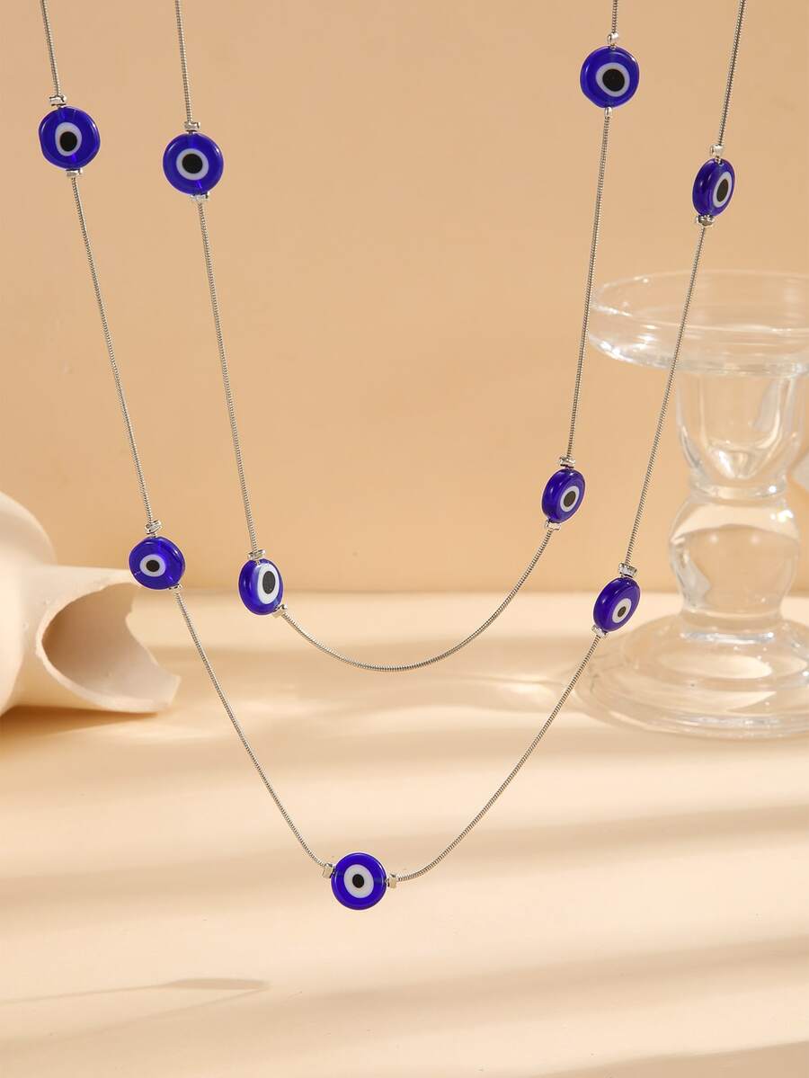 Evil Eye Decor Layered Necklace | SHEIN USA