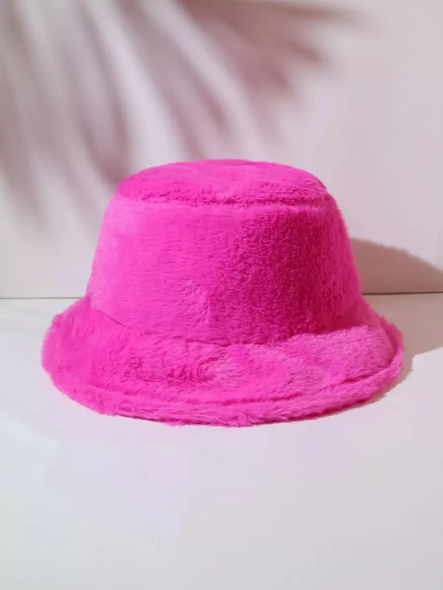 Solid Fluffy Bucket Hat Winter Fall | SHEIN USA