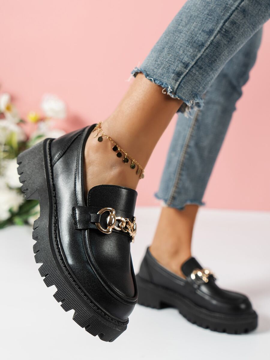 Chain Decor Flatform Loafers For Women | SHEIN EUQS