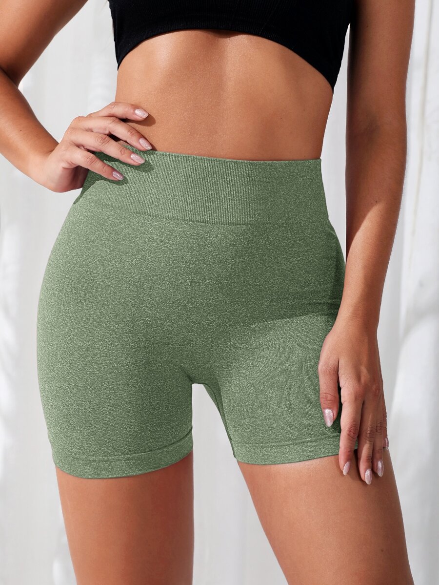 SHEIN Sport Studio Short Esportivo de Cintura Larga Sólido, Short de ...