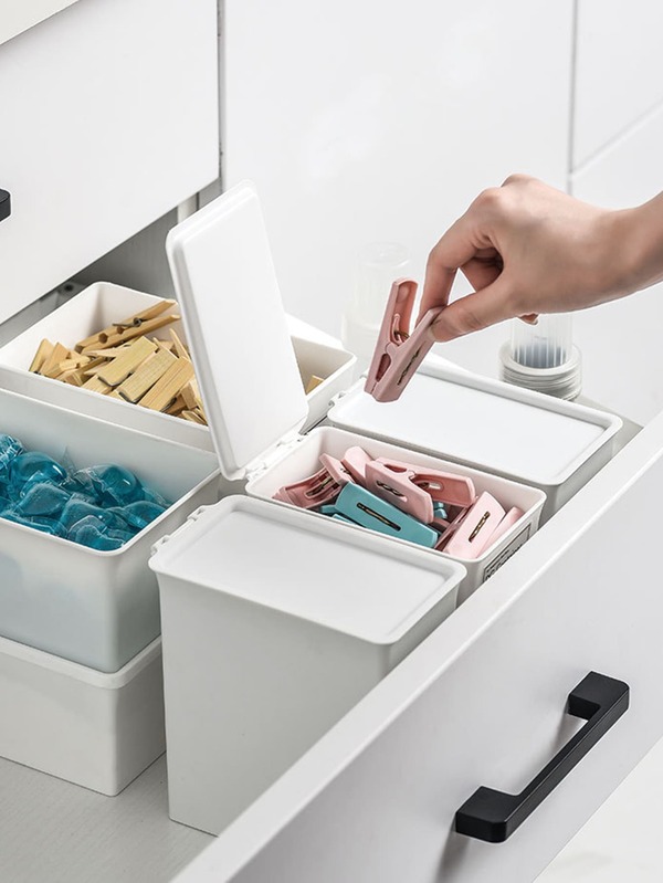 1pc Solid Multifunction Desk Storage Box | SHEIN EUR