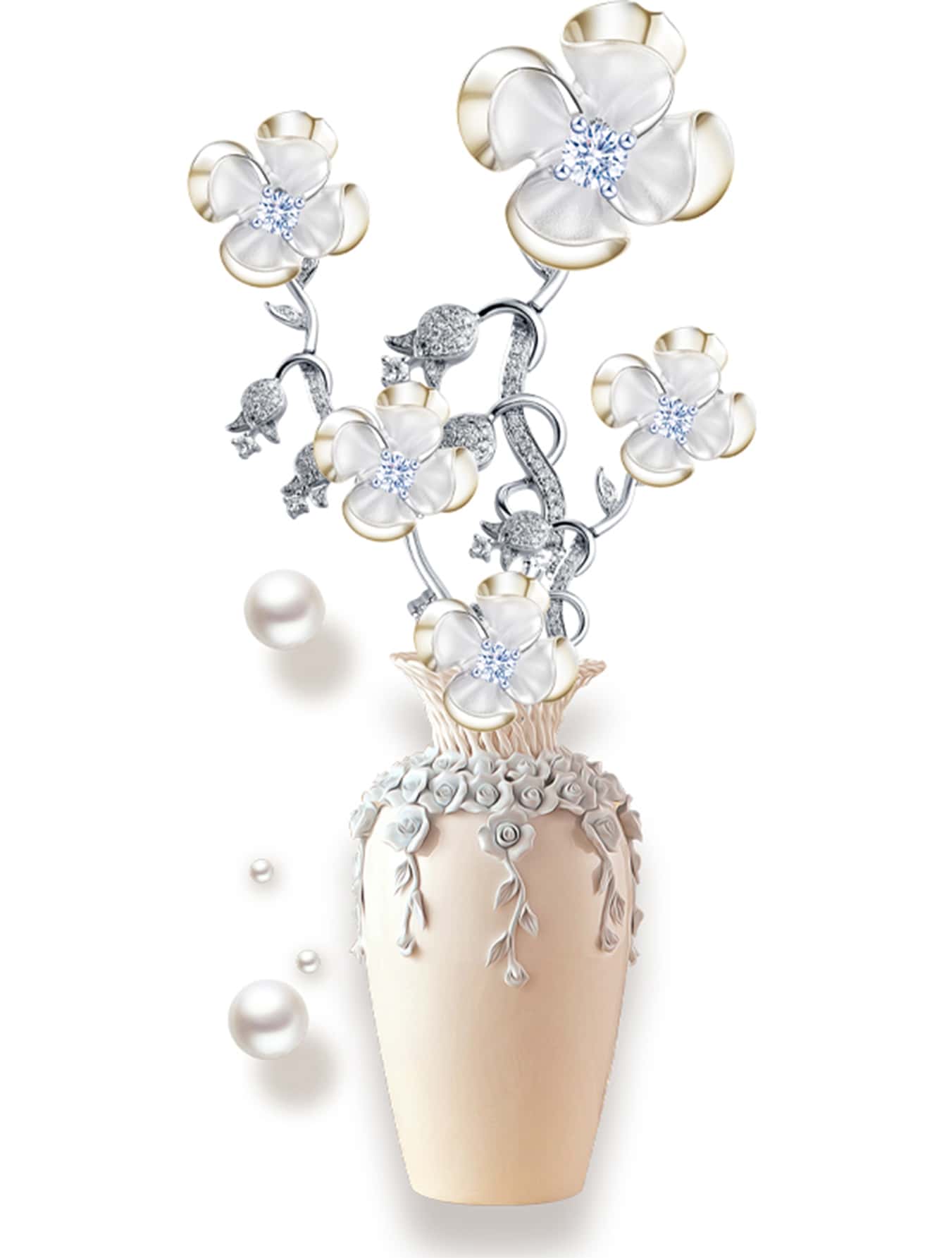 Floral Pattern Wall Sticker, Self Adhesive Wall Art Decal For Home ...