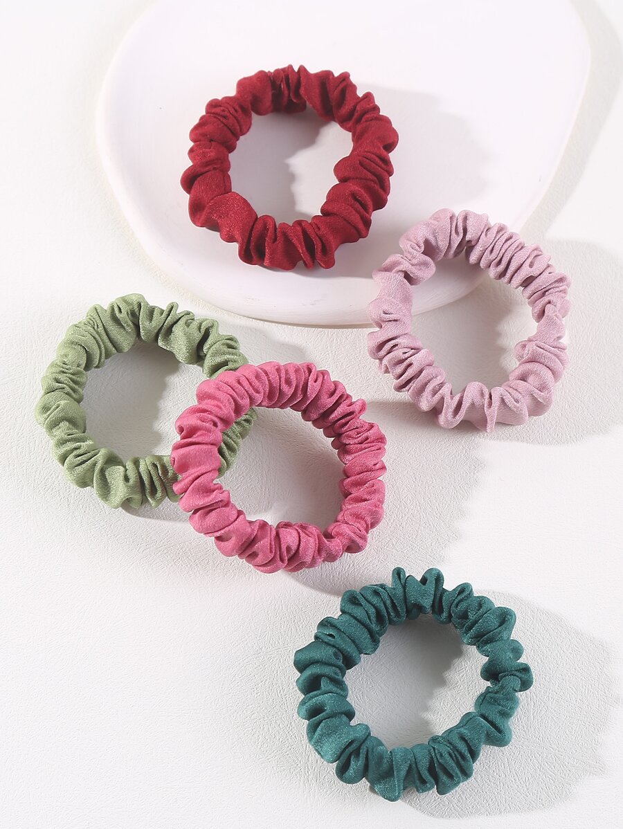 5pcs Minimalist Solid Scrunchie | SHEIN USA