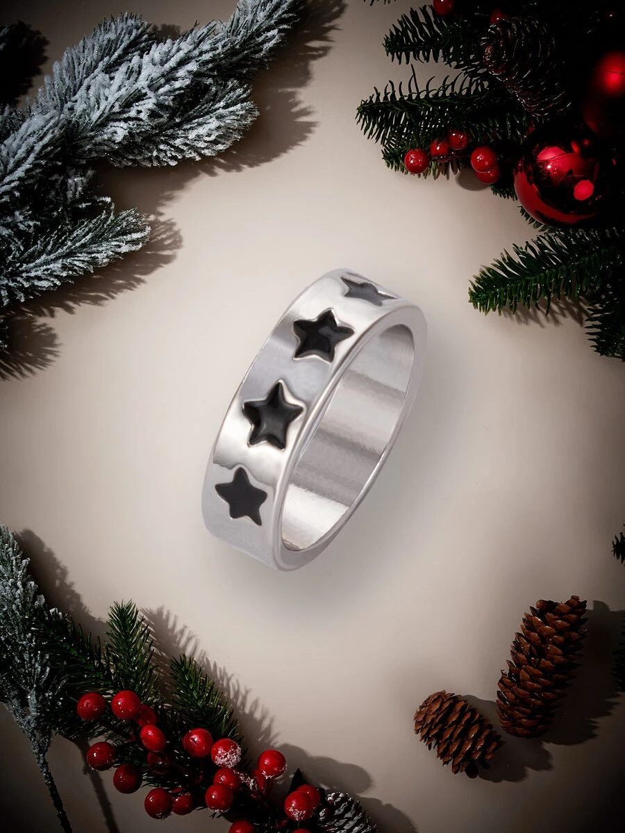 ROMWE Goth Christmas Star Detail Ring | SHEIN USA