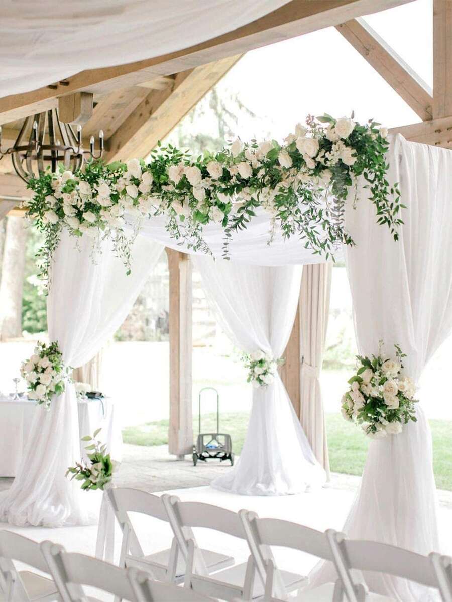 1pc Reusable Polyester Background Cloth,Romantic White Washable ...