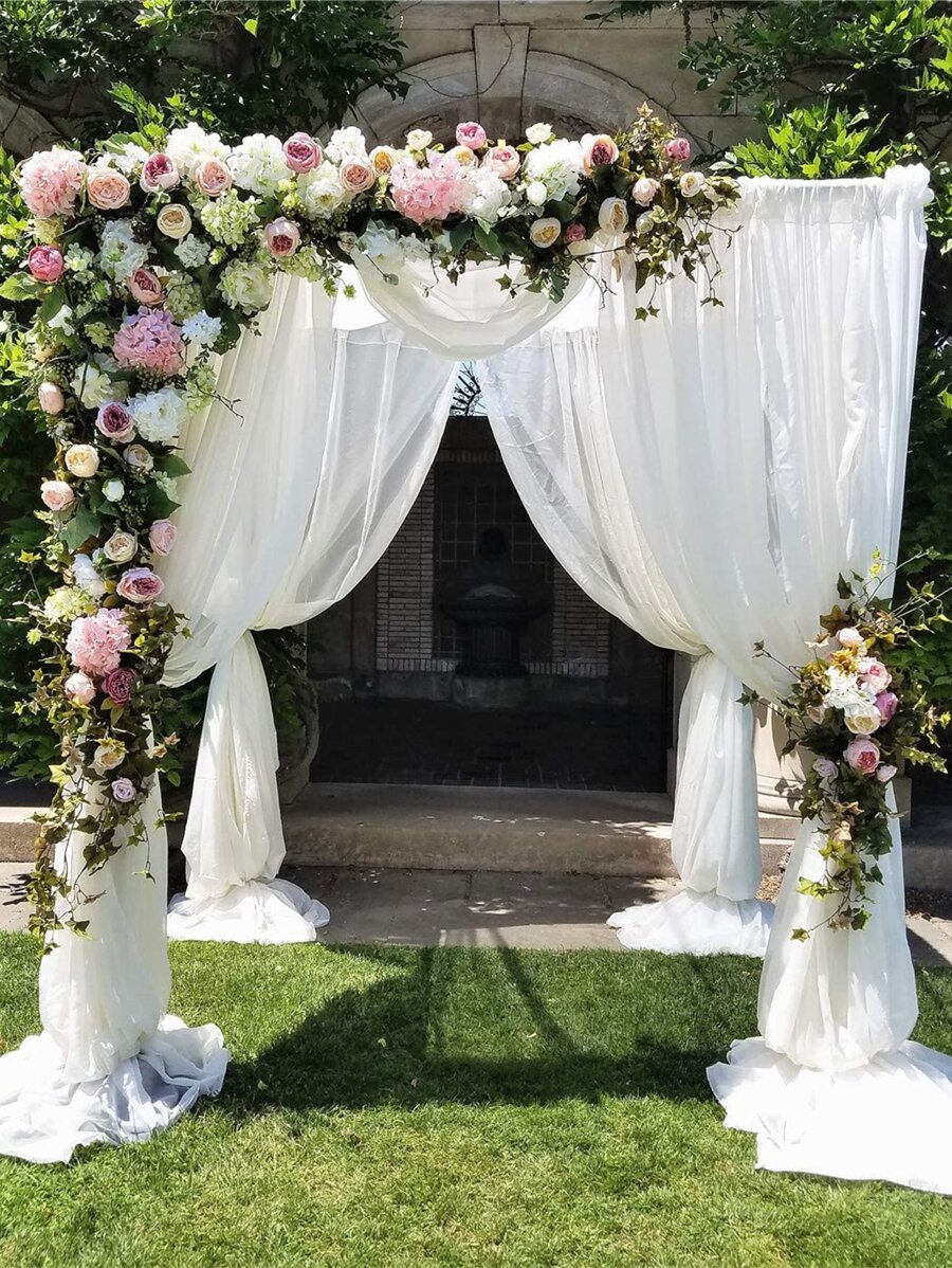 1pc Reusable Polyester Background Cloth,Romantic White Washable ...